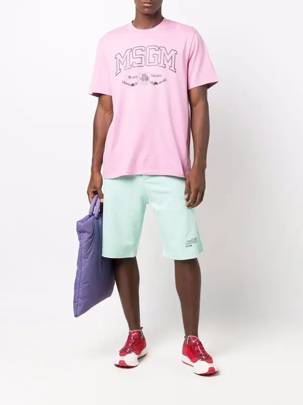 MSGM Knee-length Cotton Track Shorts