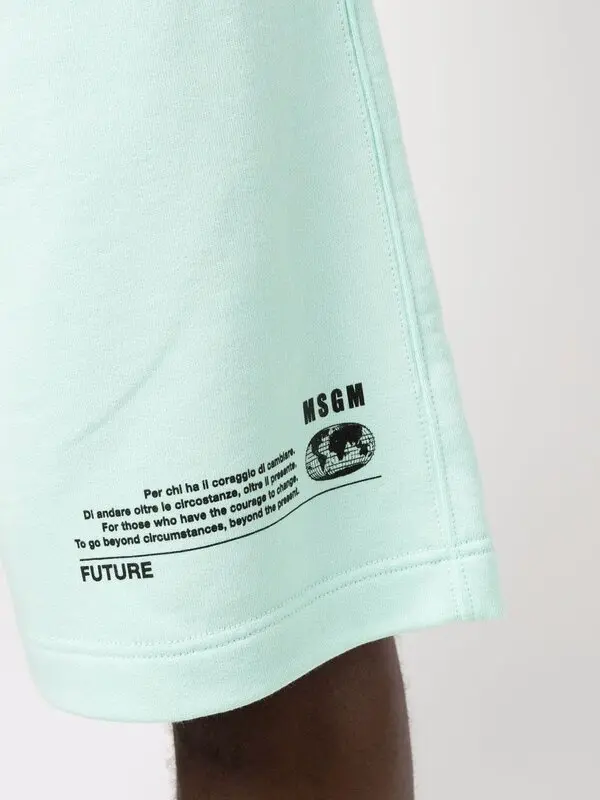 MSGM Knee-length Cotton Track Shorts