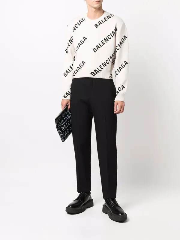 Balenciaga Logo-motif Cropped Jumper