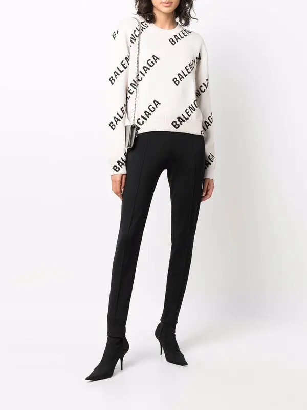 Balenciaga Logo-motif Cropped Jumper