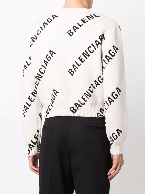 Balenciaga Logo-motif Cropped Jumper
