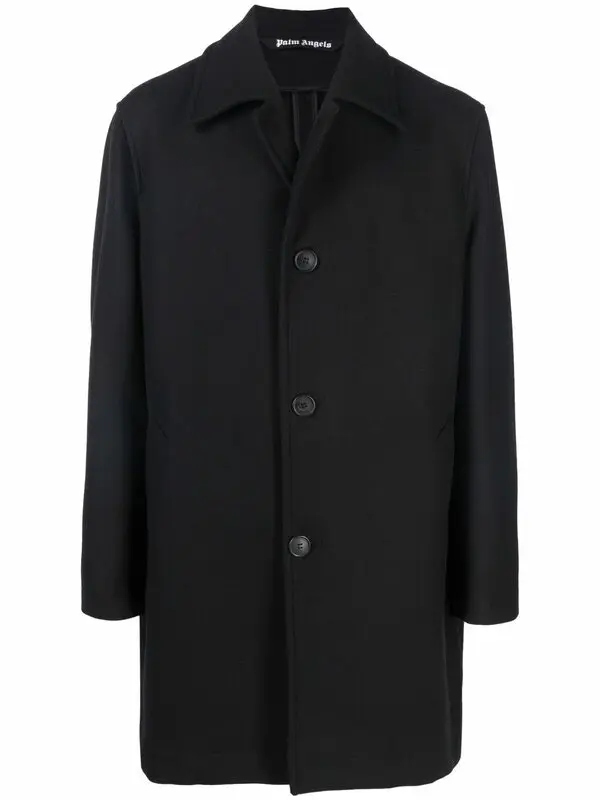 Palm Angels Single-breasted Logo-print Coat