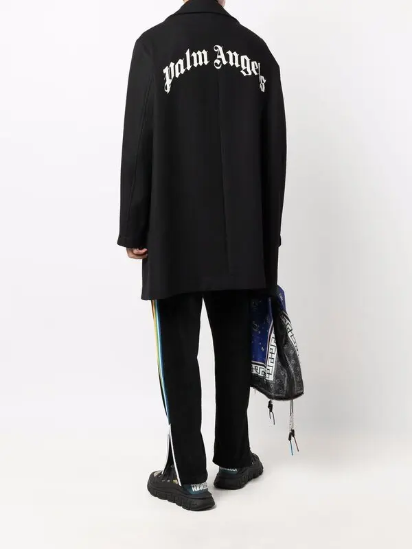 Palm Angels Single-breasted Logo-print Coat