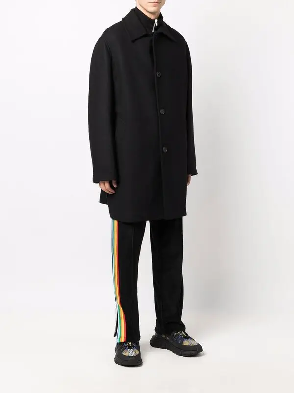 Palm Angels Single-breasted Logo-print Coat