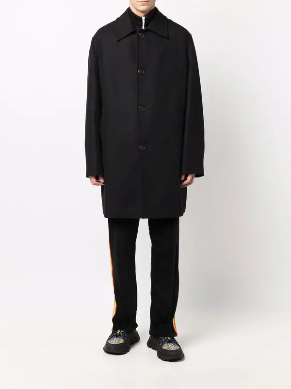 Palm Angels Single-breasted Logo-print Coat
