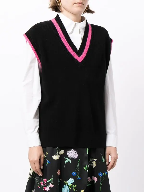 ONEFIFTEEN Contrast-border Knitted Vest