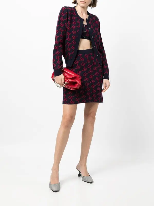 Rokh Intarsia-knit Logo Twin Set