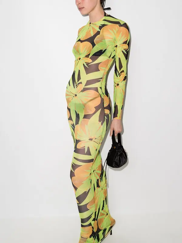 LOUISA BALLOU High Tide Mesh Maxi Dress
