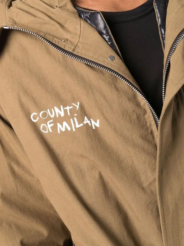 COUNTY OF MILAN Cross Logo Hooded Parka