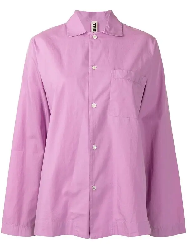 TEKLA Poplin Pajama Shirt - Pink