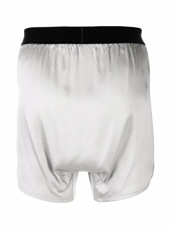 TOM FORD Logo-waistband Silk Boxers - Grey