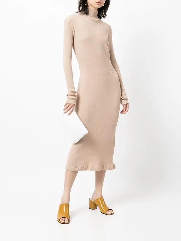 H&m Rib Knit Dress Women's Winter Bodycon Dress  Decuir