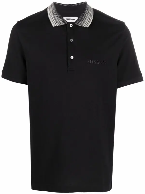 Missoni Contrast-collar Polo Shirt - Black