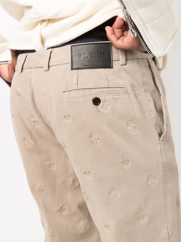 Philipp Plein Embroidered Skull Trousers