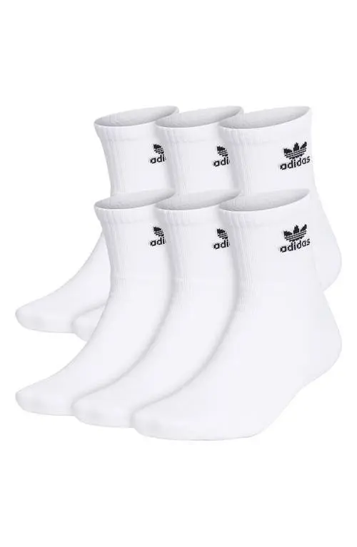 Adidas Originals By Alexander Wang Trefoil 6-pack Quarter Socks - White