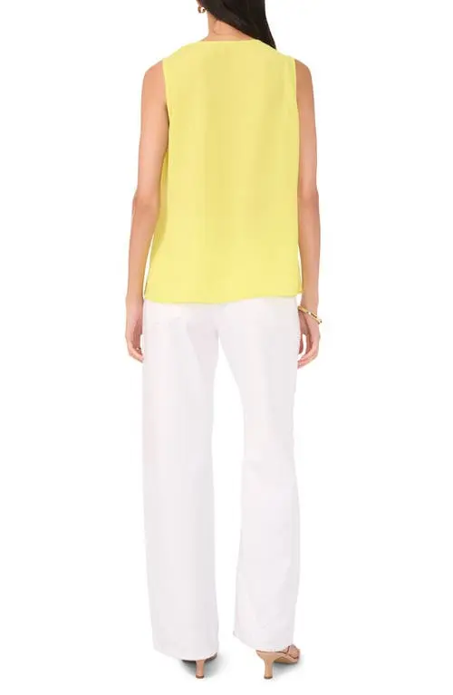 Vince Camuto Ruffle Neck Georgette Blouse - Limoncello