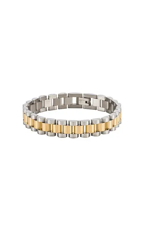 LUV AJ The Two-toned Timepiece Bracelet - Silver & Gold