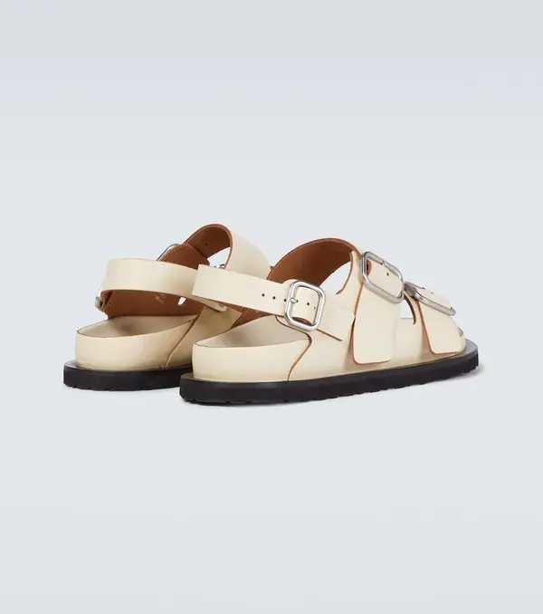 Jil Sander Birkenstock X Milano Leather Sandals - White | Editorialist