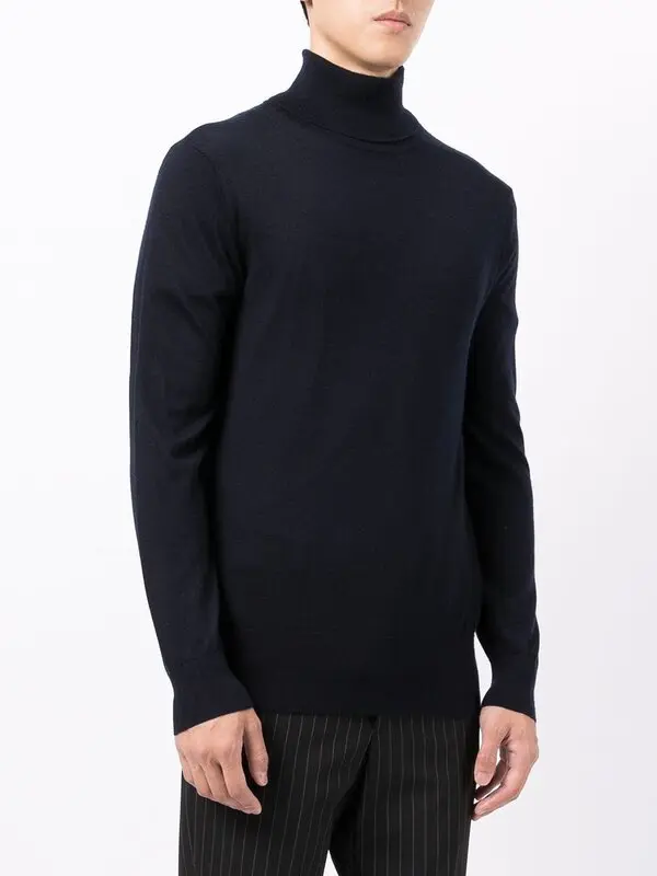 N.peal Fine Knit Roll Neck Jumper - Blue