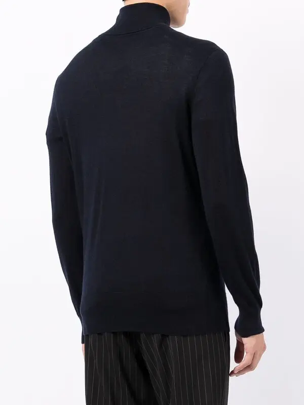 N.peal Fine Knit Roll Neck Jumper - Blue
