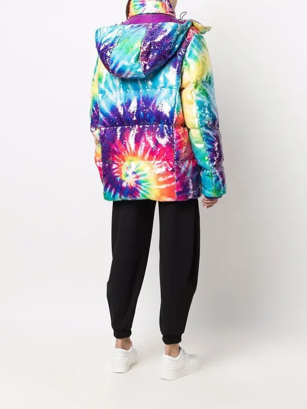 Philipp Plein Tie-dye Print Padded Coat