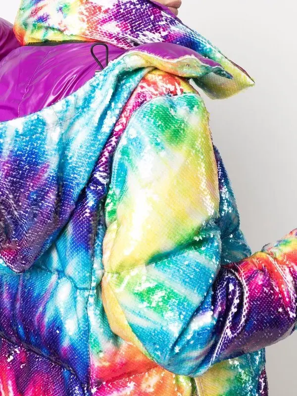 Philipp Plein Tie-dye Print Padded Coat