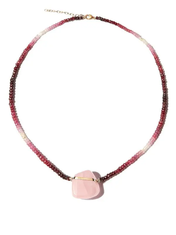 Jia Jia 14kt Yellow Quartz Ruby Ombre Beaded Necklace - Gold