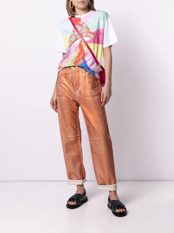 Mira Mikati Foil-print Denim Jeans