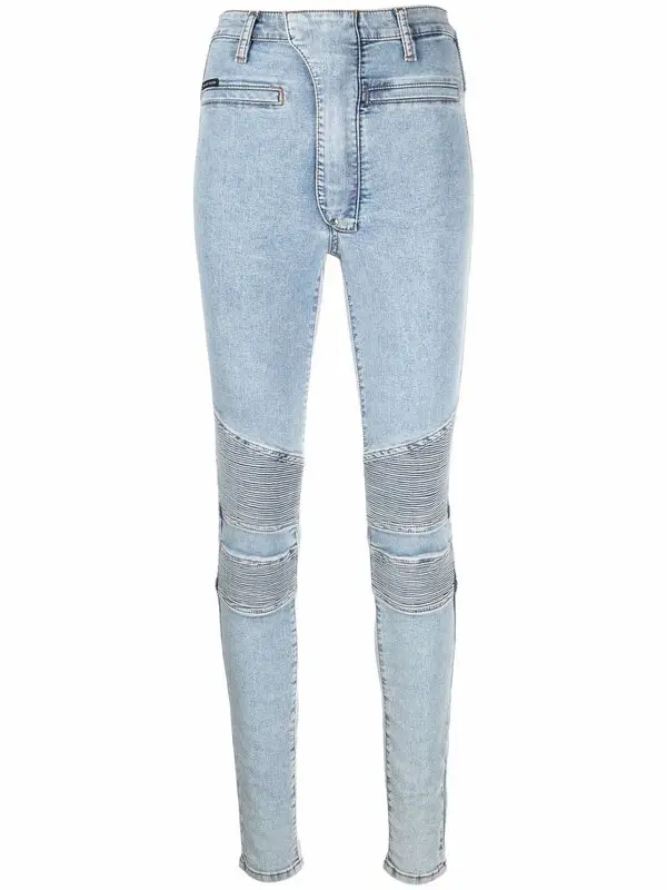 Philipp Plein High-waisted Biker Jeans