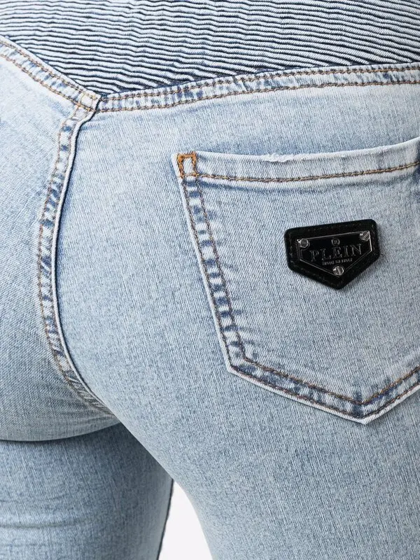 Philipp Plein High-waisted Biker Jeans