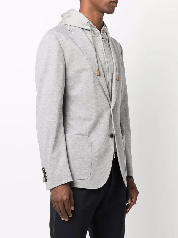 Eleventy Layered-look Hooded Blazer