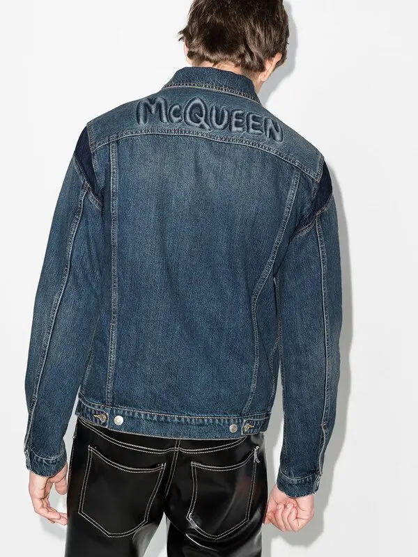 Alexander McQueen Logo-embossed Denim Jacket