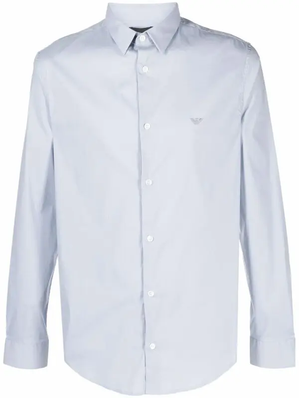 Emporio Armani Logo-embroidered Long-sleeve Shirt