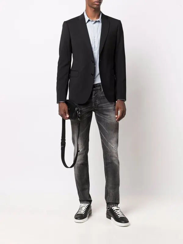 Emporio Armani Logo-embroidered Long-sleeve Shirt