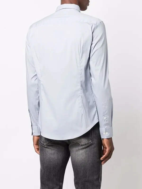 Emporio Armani Logo-embroidered Long-sleeve Shirt