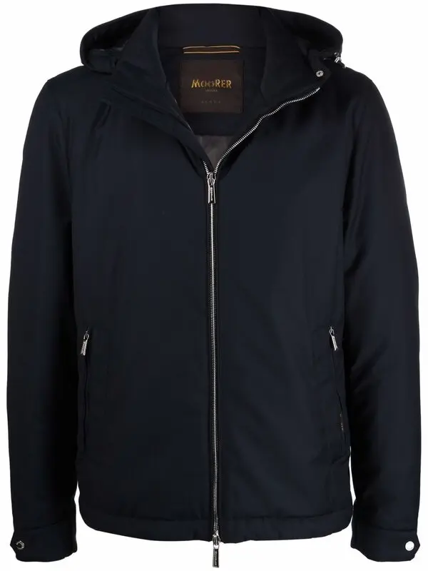 MOORER Zip Rain Jacket - Blue