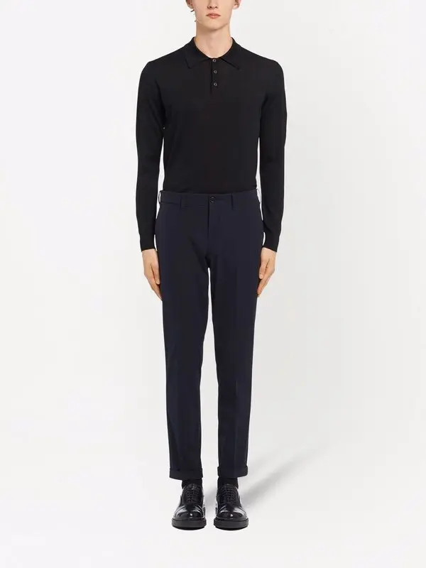 Prada Black Recycled Nylon Slim Cut Technical Stretch Pants