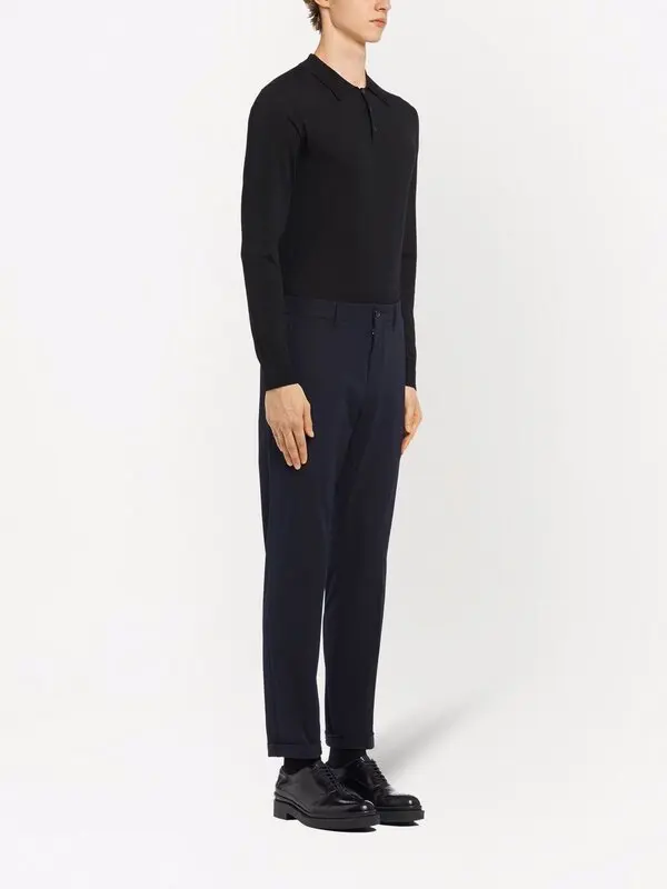 Prada Black Recycled Nylon Slim Cut Technical Stretch Pants
