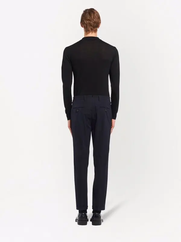 Prada Black Recycled Nylon Slim Cut Technical Stretch Pants
