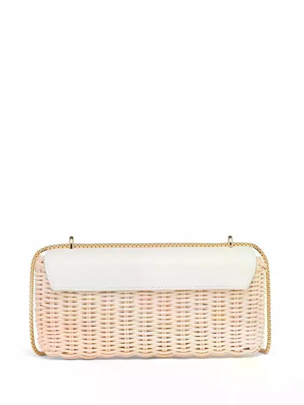 Prada Logo-plaque Interwoven Mini Bag - White