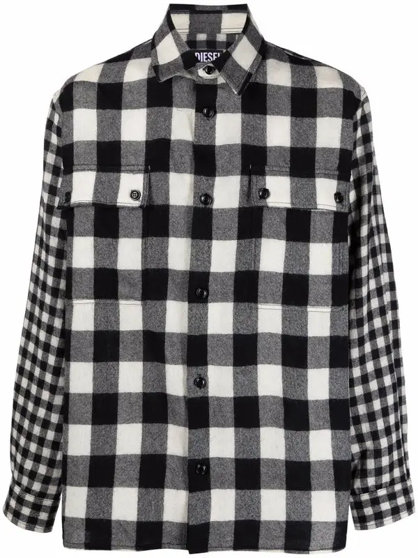 DIESEL® Flannel Checked Wool Shirt