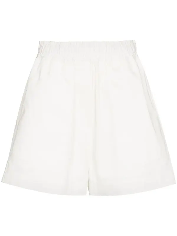 LEE MATHEWS Drill Elasticated-waist Shorts - White
