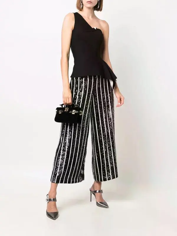 Balmain Sequin-embellished Wide-leg Trousers
