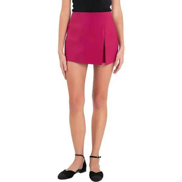 English Factory Slit Detail Skort - Magenta