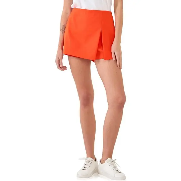 English Factory Slit Detail Skort - Orange