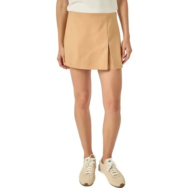 English Factory Slit Detail Skort - Tan