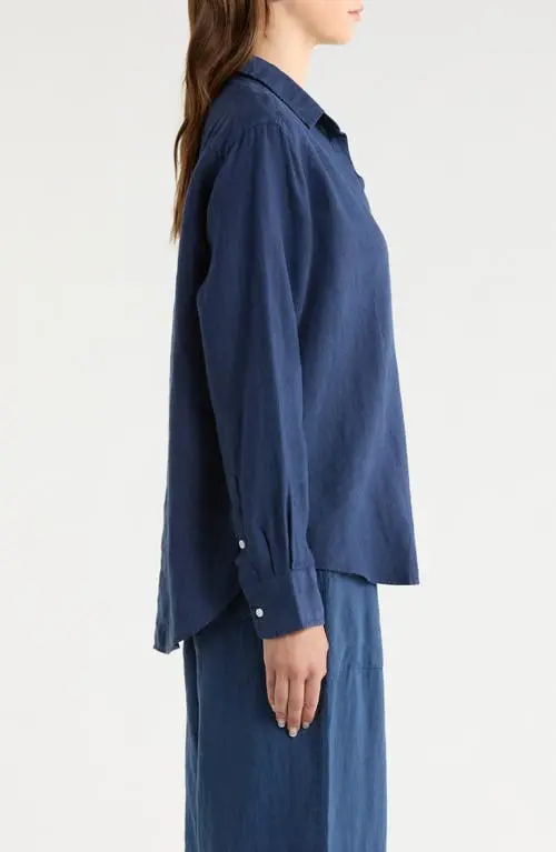 Frank & Eileen Eileen Relaxed Linen Shirt - Navy