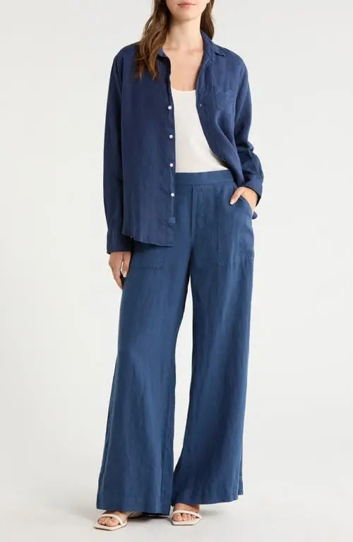 Frank & Eileen Eileen Relaxed Linen Shirt - Navy