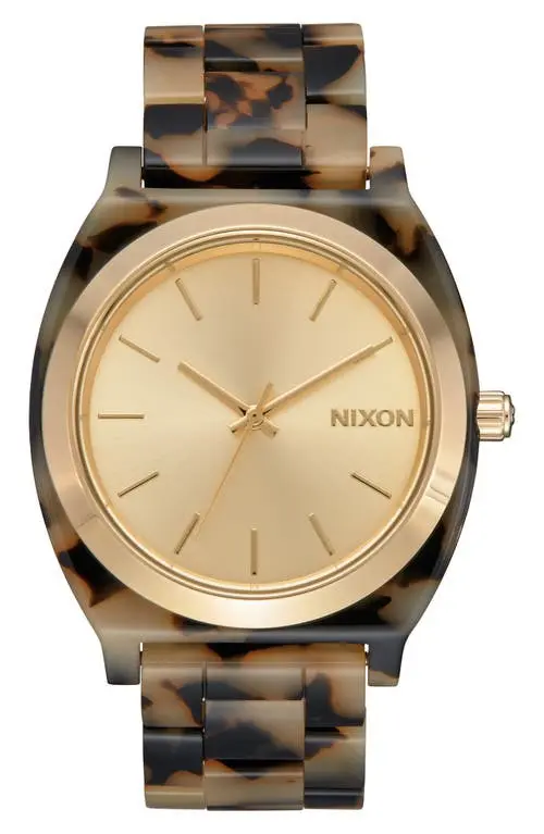 Nixon Time Teller Acetate Bracelet Watch - Cream Tortoise