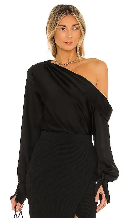 Simkhai Alice One Shoulder Top - Black